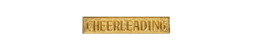 Cheerleading Recognition Bar Lapel Pin, Gold