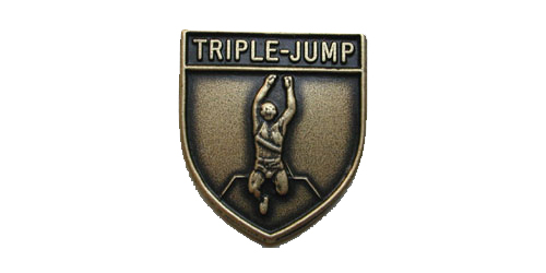 Triple Jump (Male) Lapel Pin, Multiple Finishes