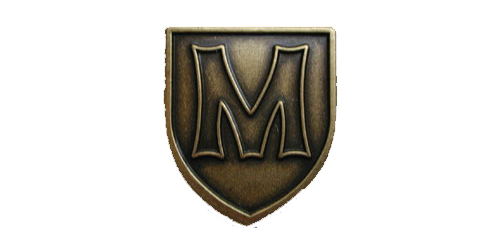 Letter M Lapel Pin, Multiple Finishes